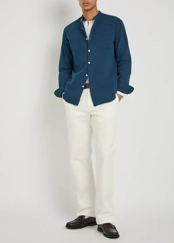 Oliver Peoples Grandad Cotton Shirt - Indigo