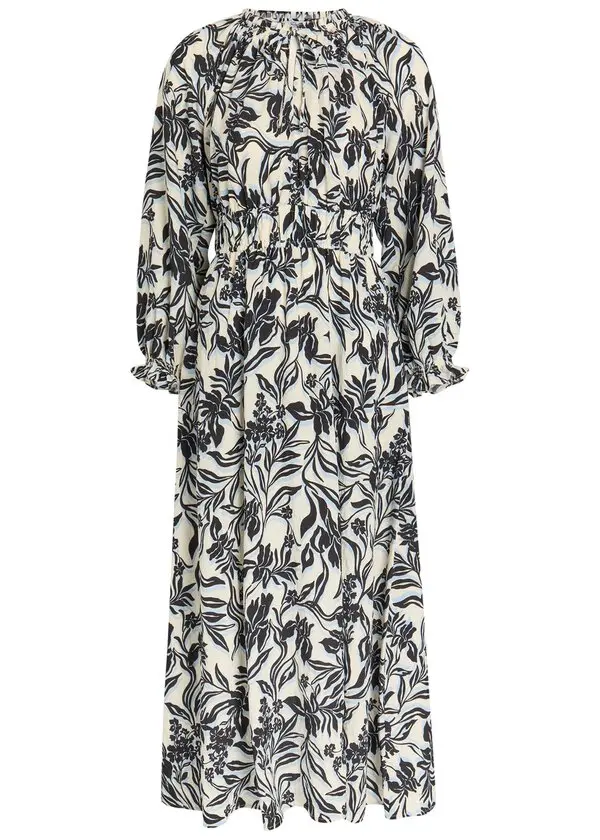 Rails Matia Floral-print Woven Midi Dress - Black