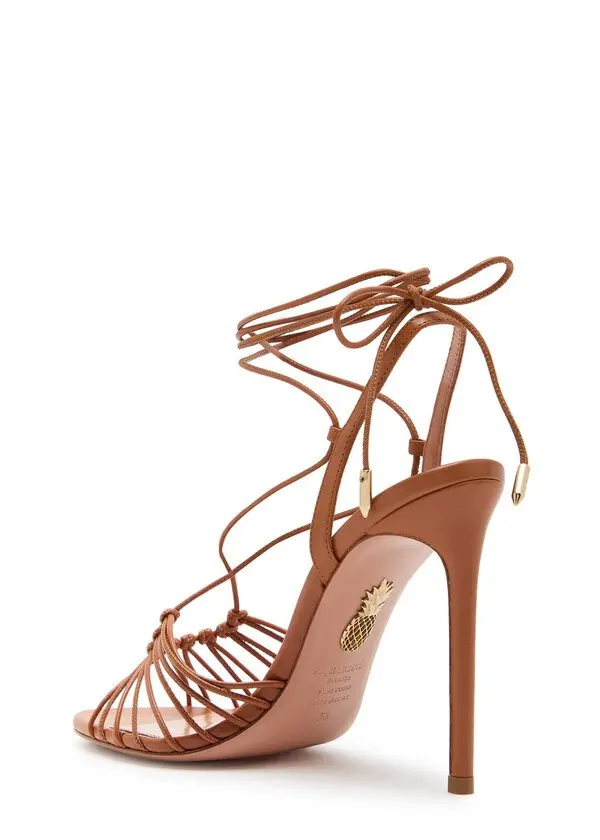 AQUAZZURA Aquazzurra Ritmo 105 Leather Sandals - Brown