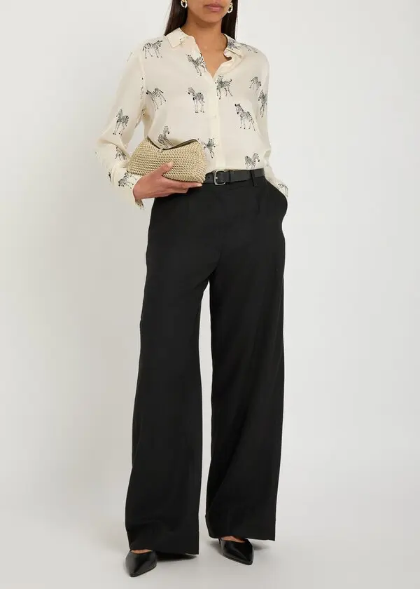 Rails Saige Zebra Print Satin-twill Shirt - White