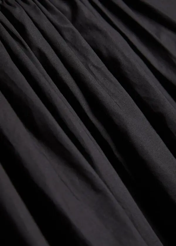 Matteau Gathered Cotton-poplin Midi Dress - Black
