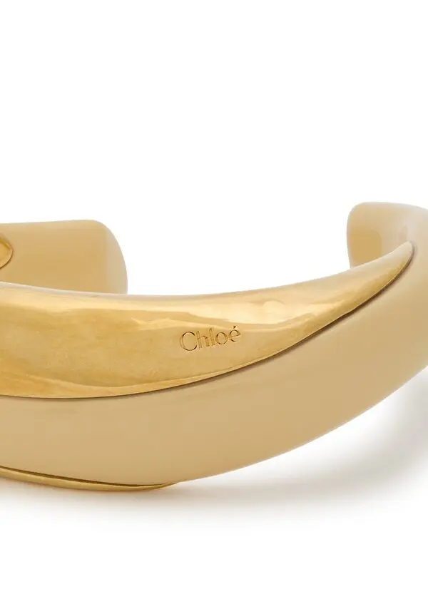 Chloé Glaze Resin And Brass Bracelet - Gold