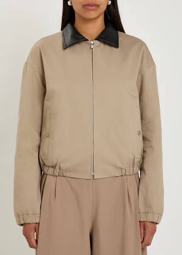 Maria Mcmanus Leather-trimmed Twill Jacket