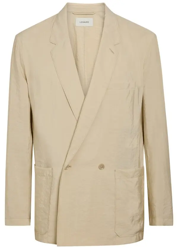 LEMAIRE Double-breasted Silk-blend Jacket - Off White