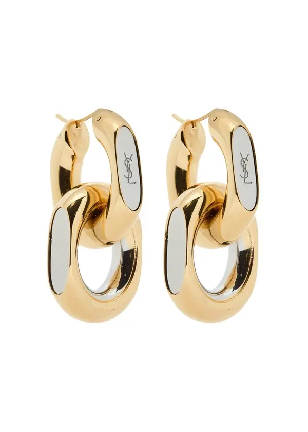 Saint Laurent Bo Maillons Linked Drop Earrings - Gold
