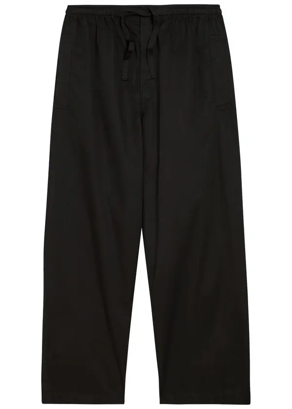LEMAIRE Barrel-leg Cotton Trousers - Black