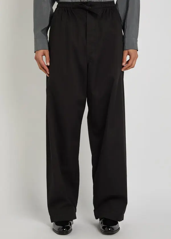 LEMAIRE Barrel-leg Cotton Trousers - Black