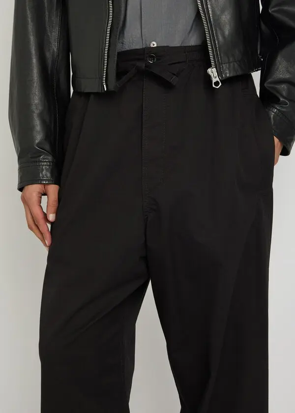 LEMAIRE Barrel-leg Cotton Trousers - Black