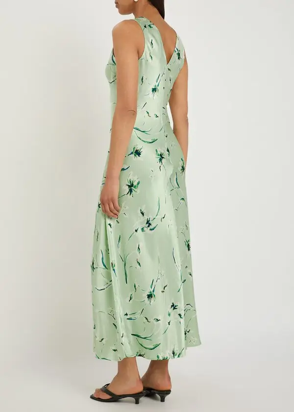 Rails Camellia Floral-print Satin-crepe Midi Dress
