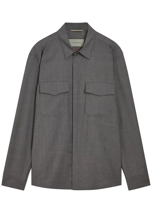 Canali Wool Overshirt - Grey