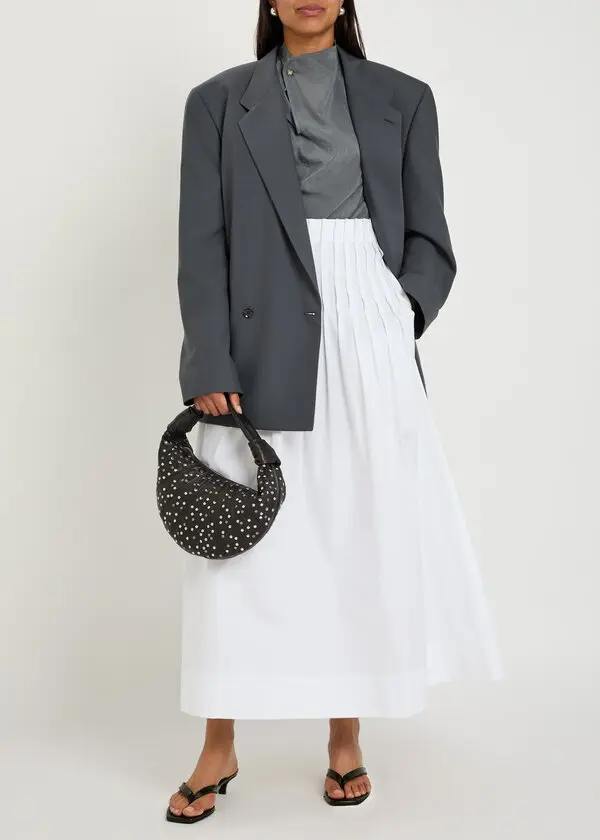LEMAIRE Woven Double-breasted Blazer - Dark Grey