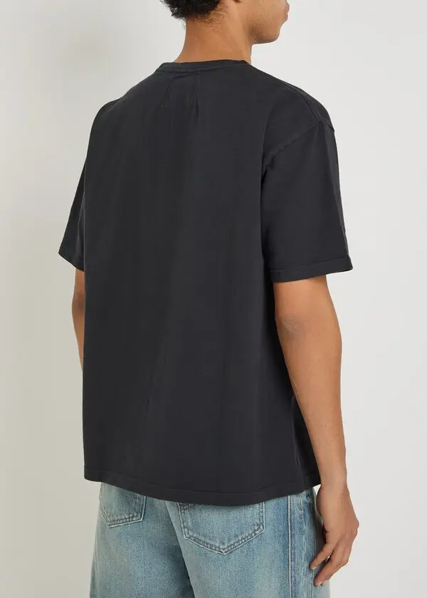 Rhude Banner Printed Cotton T-shirt - Black
