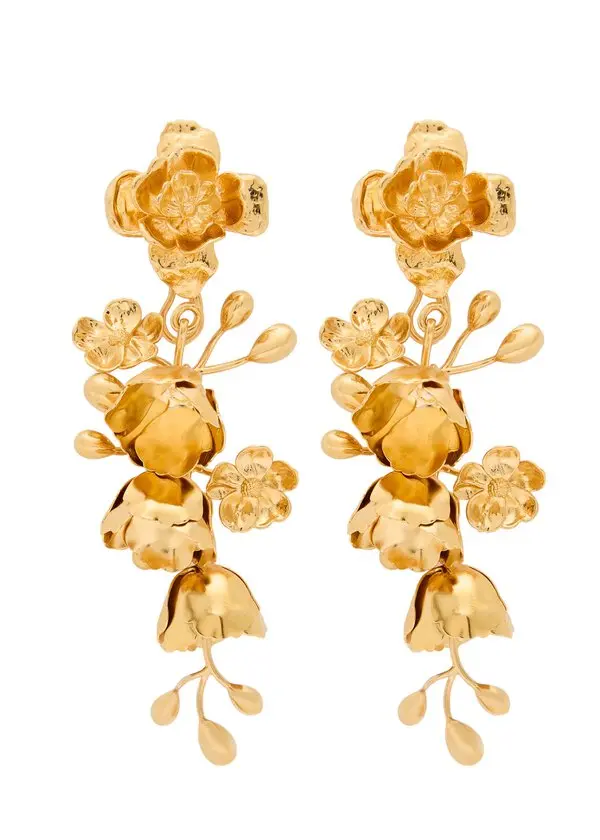 Chloé Floral -tone Drop Earrings - Gold