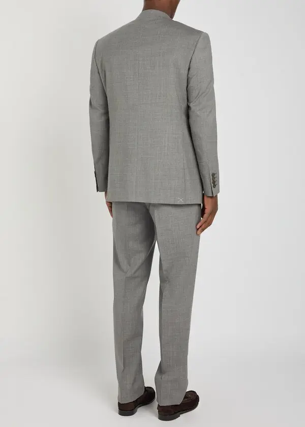 Canali Checked Wool Suit - Grey