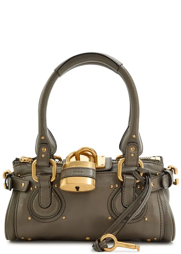Chloé Paddington Grained Leather Shoulder Bag - Beige