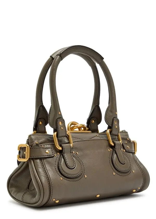 Chloé Paddington Grained Leather Shoulder Bag - Beige