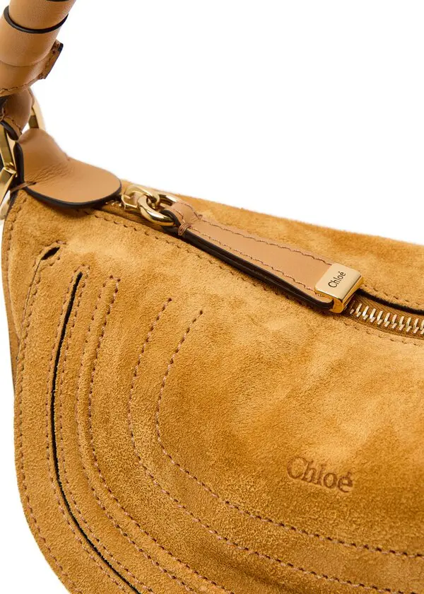 Chloé Marcie Small Suede Shoulder Bag - Tan