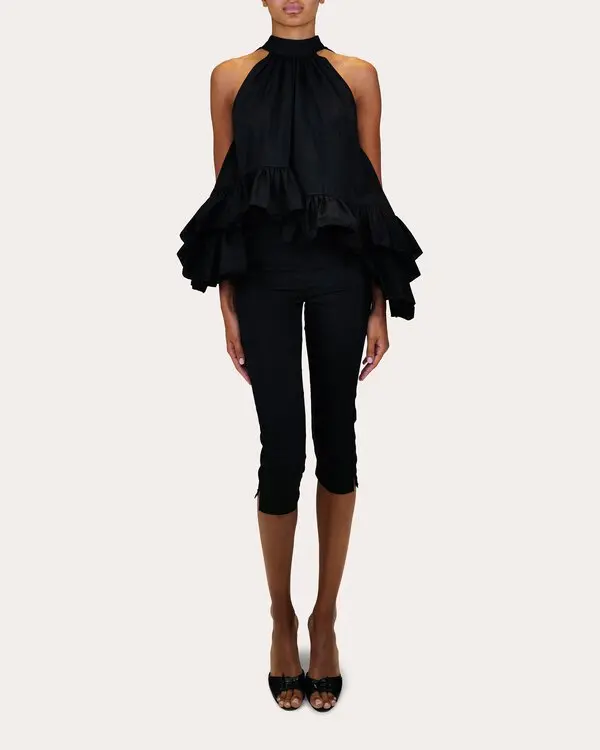 Azeeza Shreya Charmeuse Capri Pants