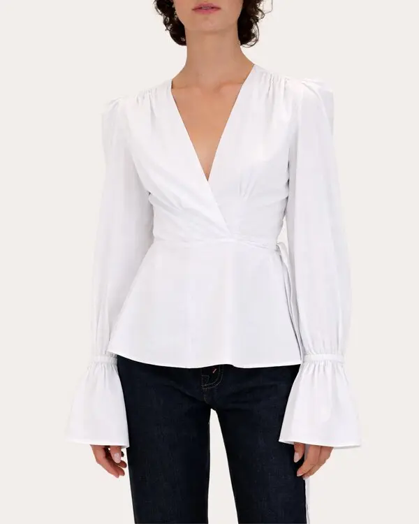 Azeeza Willow Cotton Voile Wrap Top