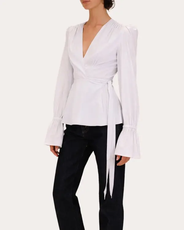 Azeeza Willow Cotton Voile Wrap Top