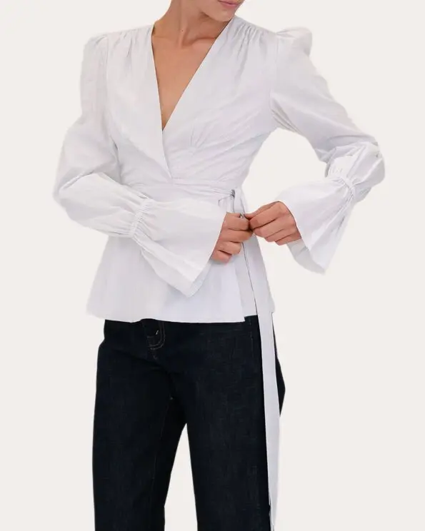 Azeeza Willow Cotton Voile Wrap Top