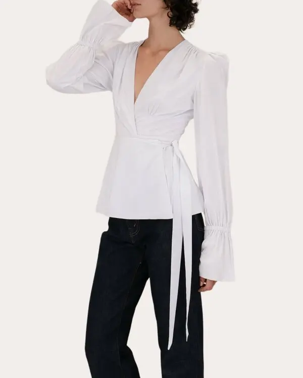 Azeeza Willow Cotton Voile Wrap Top