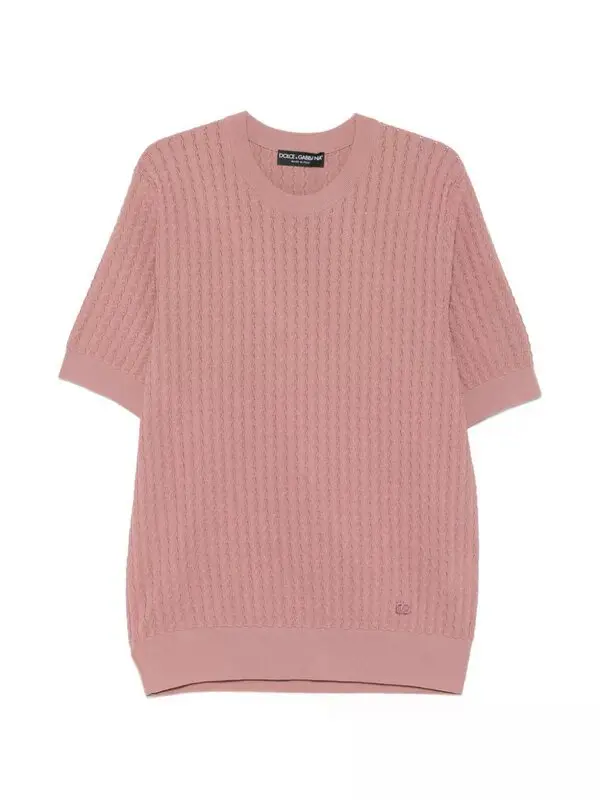 Dolce & Gabbana Cable-knit Short-sleeve Sweater