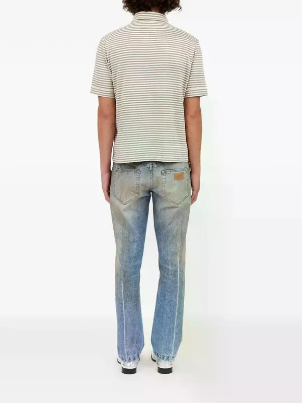 MAISON MARGIELA Striped Button Polo Shirt - Neutrals
