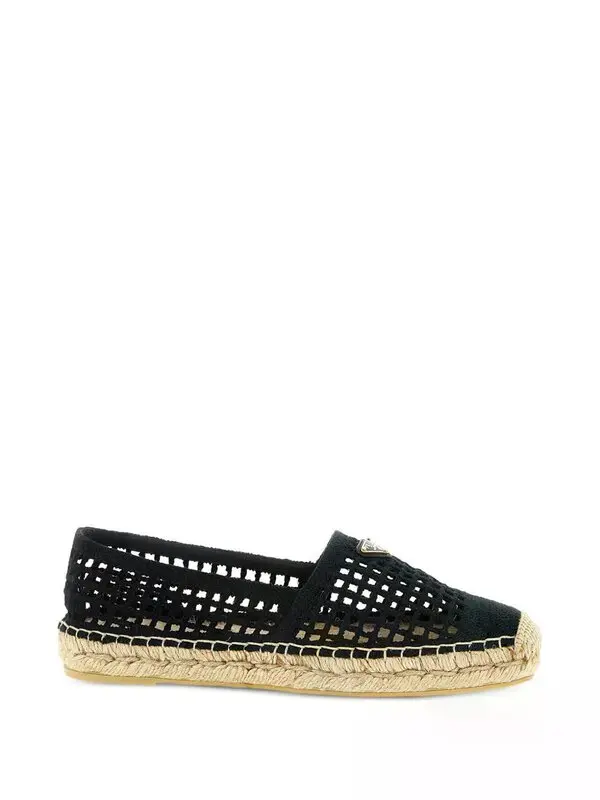 Prada Crochet-knit Espadrilles - Black