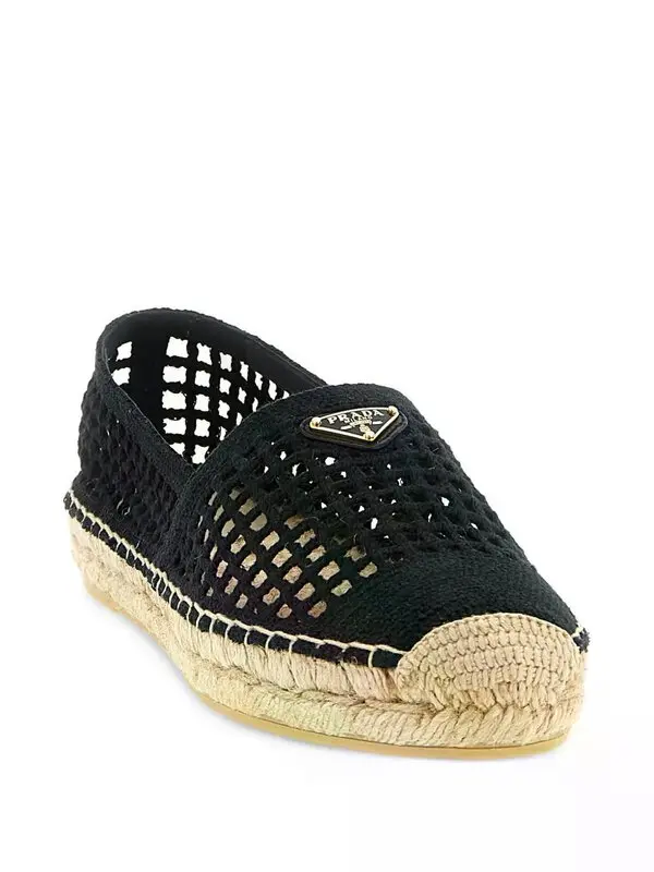 Prada Crochet-knit Espadrilles - Black