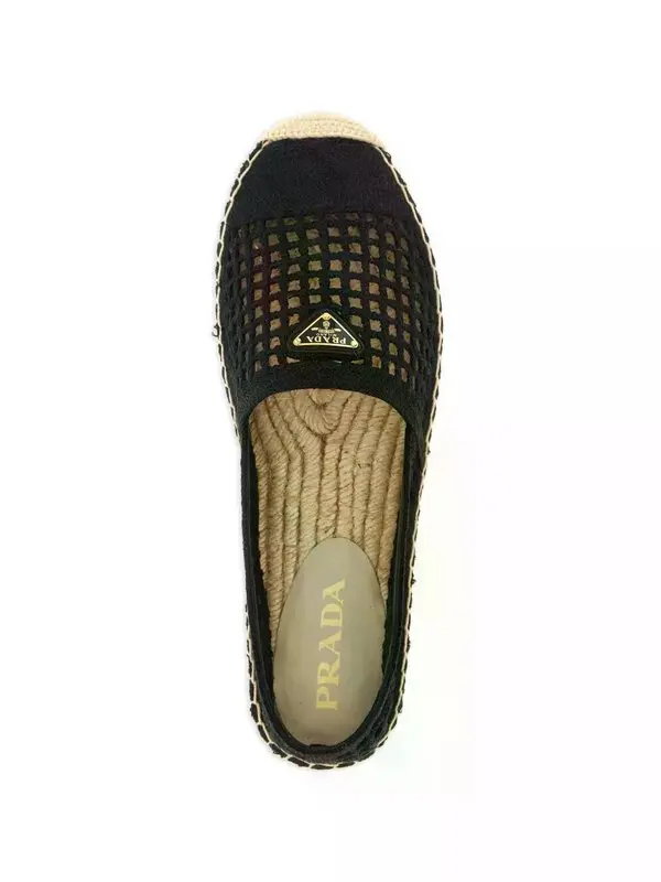 Prada Crochet-knit Espadrilles - Black