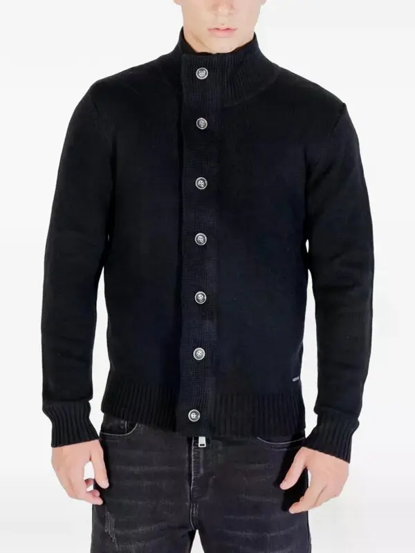 GIANNI LUPO Button-up High-neck Sweater