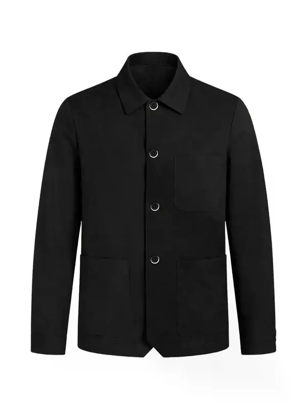 Barena Venezia Button-up Patch-pocket Overshirt - Black