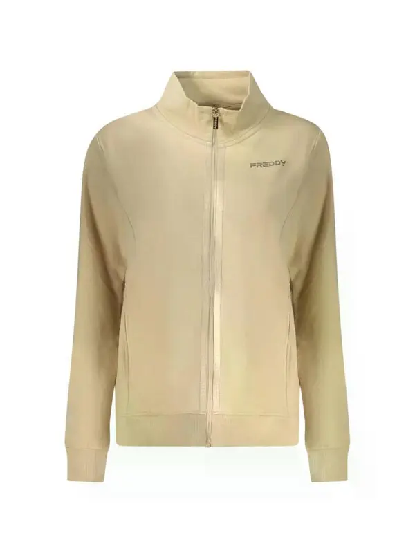 FREDDY Zip-up Mock-neck Sweatshirt - Neutrals
