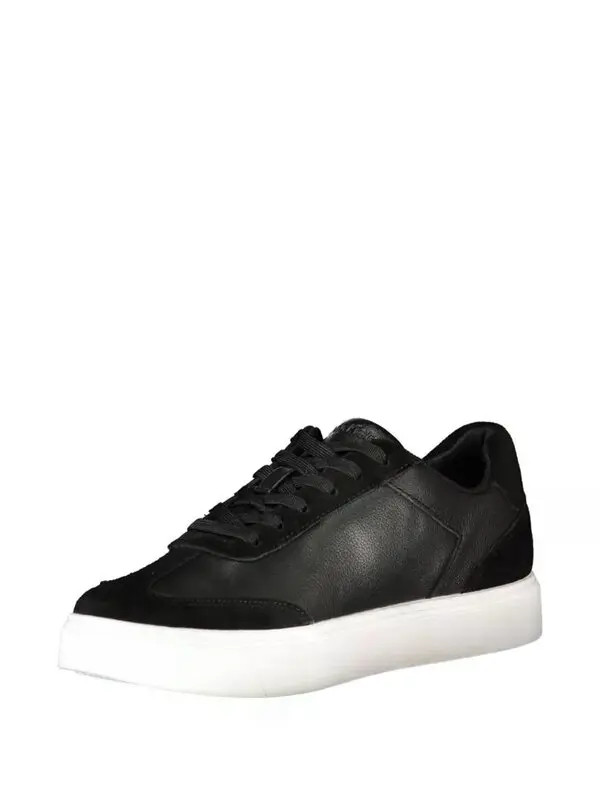 Calvin Klein Logo-plaque Leather Sneakers - Black