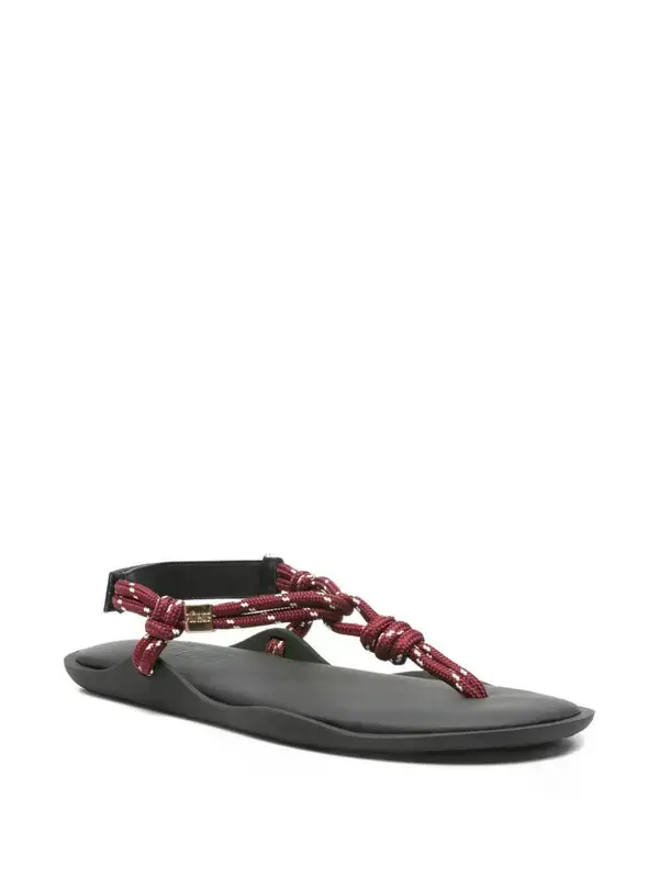 Flowze Rope-strap Flat Sandals - Red