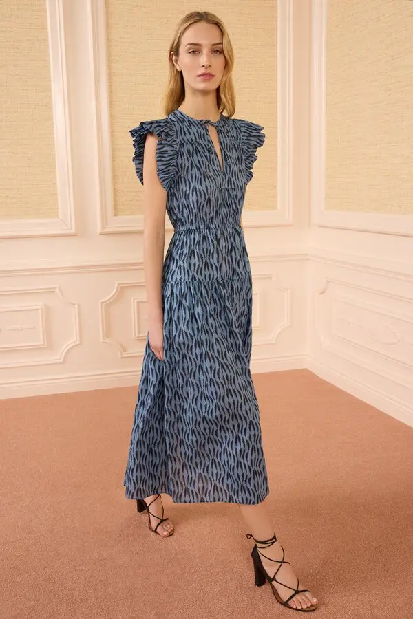 Ulla Johnson Kairi Printed Midi Dress - Tidal