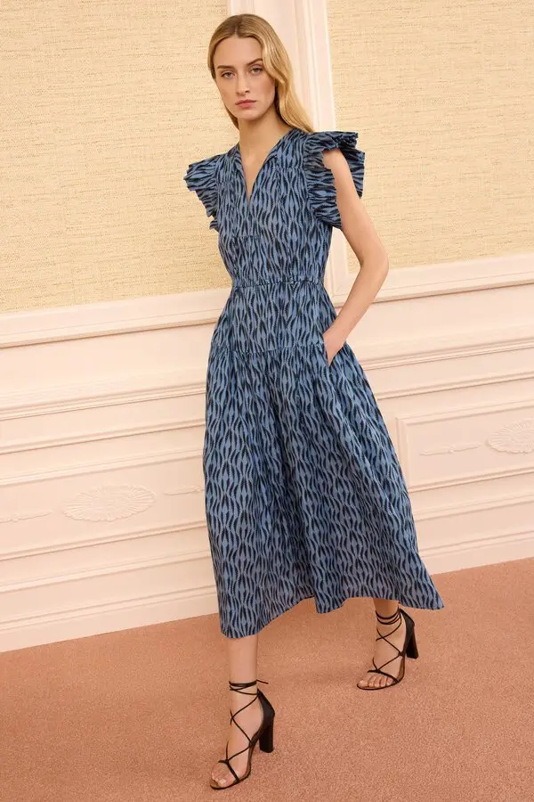 Ulla Johnson Kairi Printed Midi Dress - Tidal