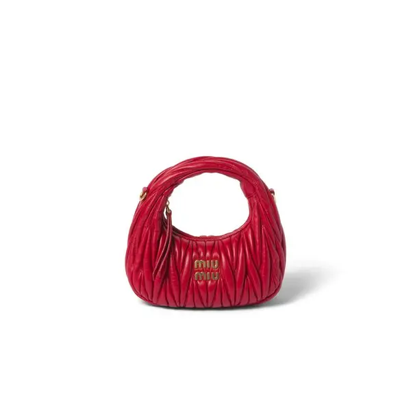 Miu Miu Wander Matelassé Nappa Leather Hobo Mini-bag