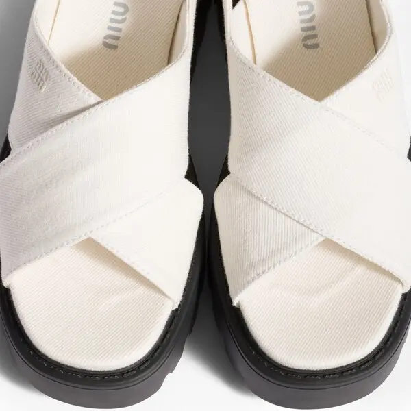 Miu Miu Gabardine Platform Sandals