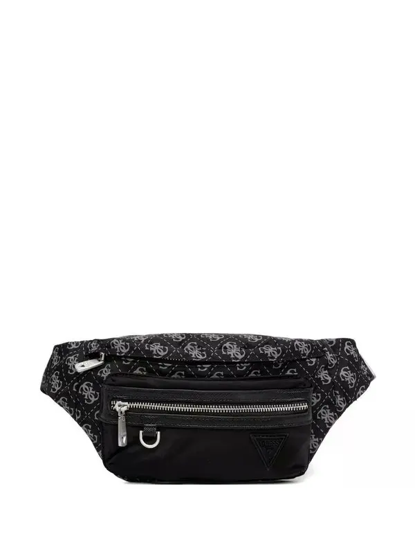 Guess Monogram-print Logo Belt Bag - Black