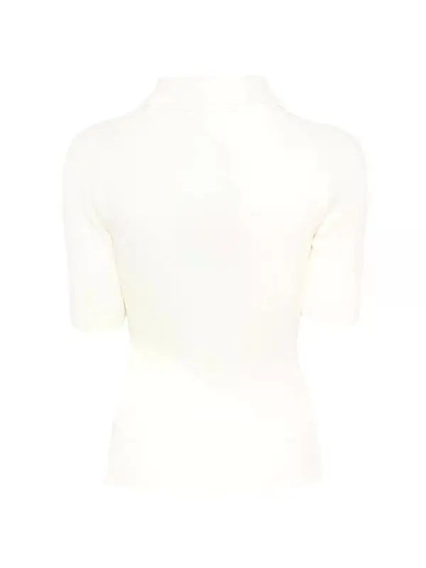 DUNST Ribbed-knit Polo Top
