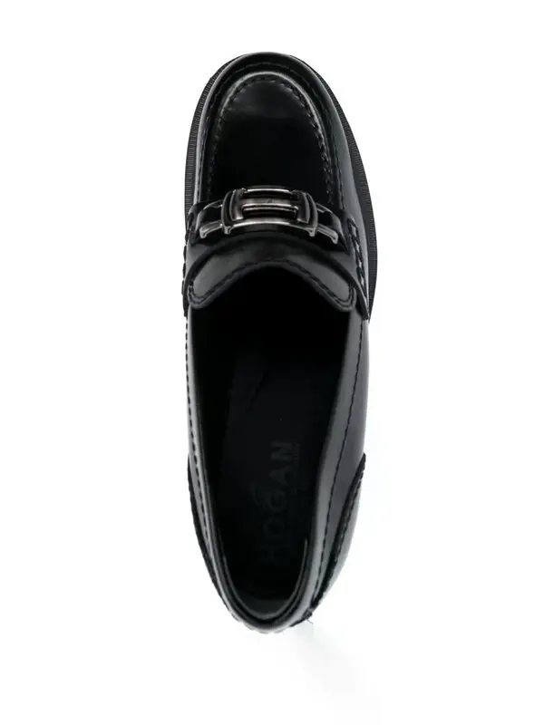 Hogan 70mm Logo-plaque Leather Loafers