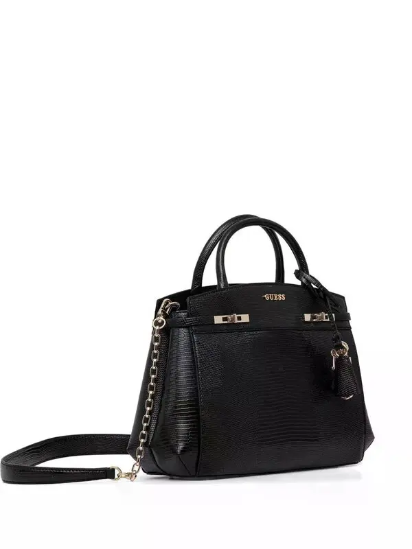 Guess Lizard-effect Tote Bag - Black