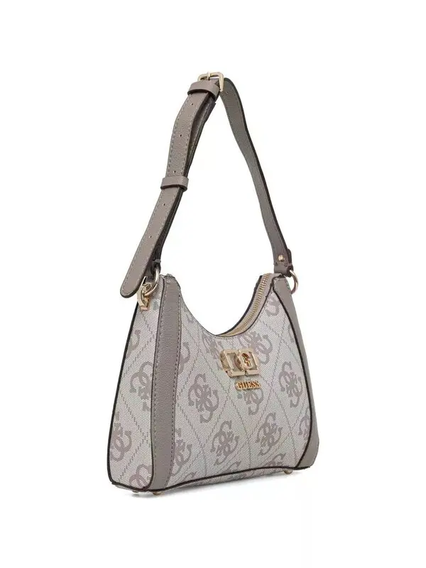 Guess Monogram Pattern Shoulder Bag - Grey