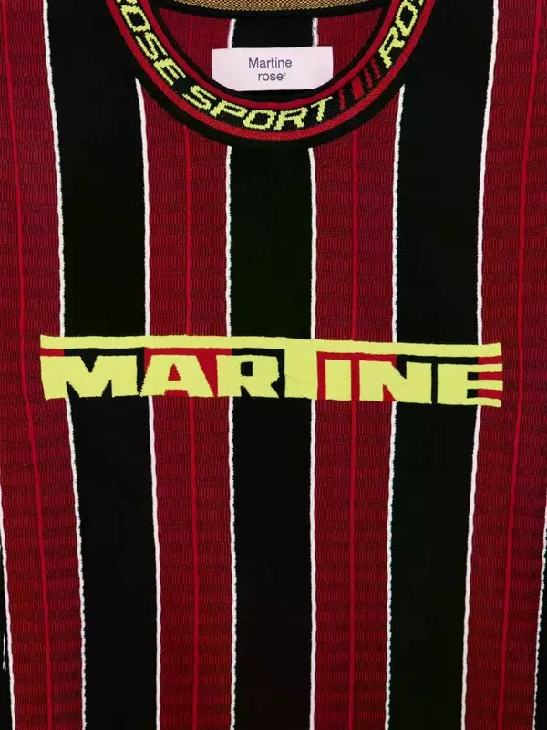 Martine Rose Striped Logo T-shirt - Black