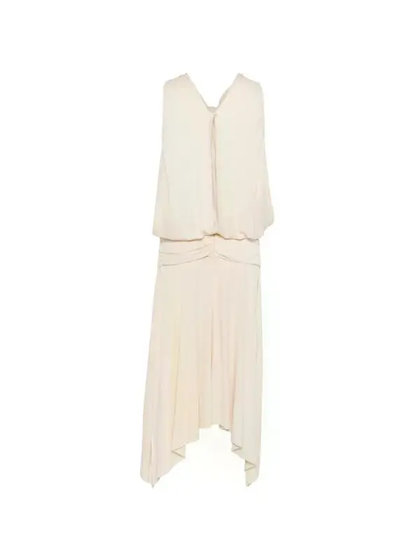 SEMICOUTURE Halterneck Draped Midi Dress