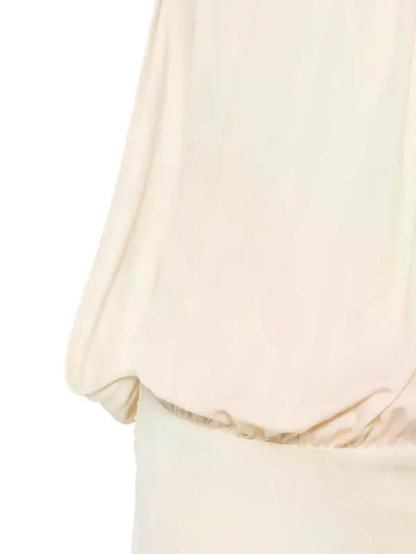 SEMICOUTURE Halterneck Draped Midi Dress