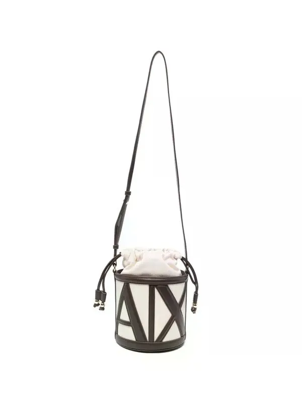 Armani Exchange Logo-patch Leather-trim Bucket Bag