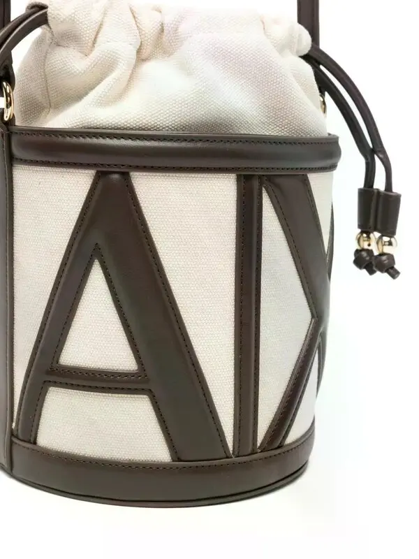 Armani Exchange Logo-patch Leather-trim Bucket Bag